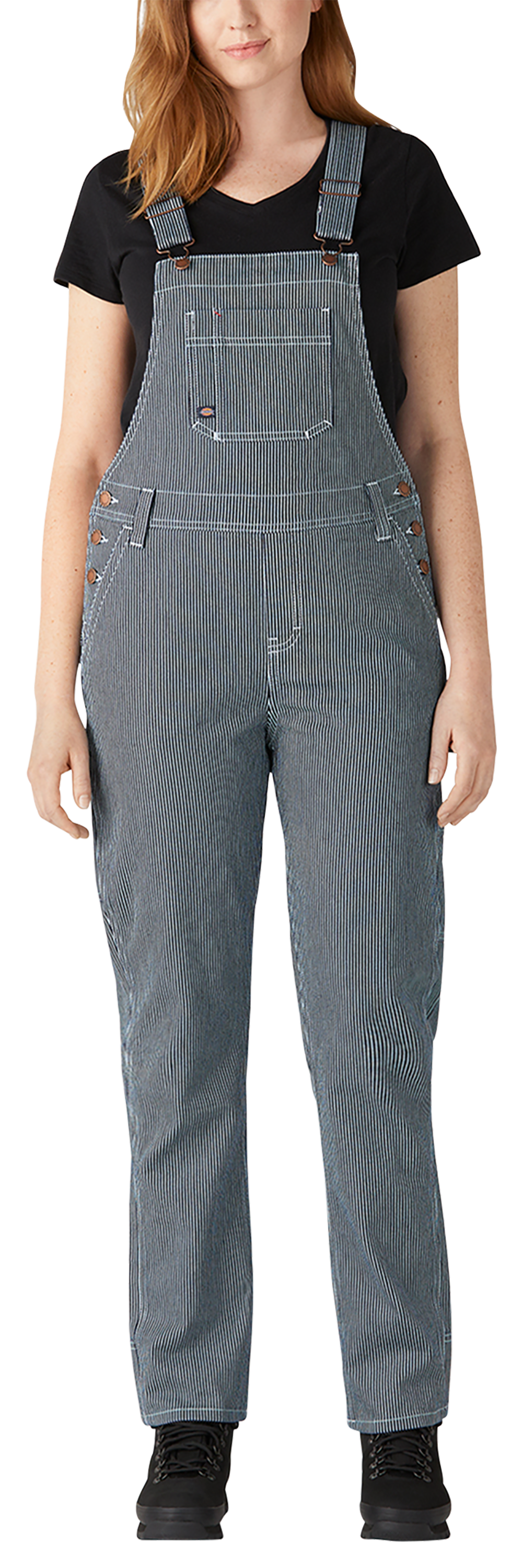 Dickies Hickory Stripe Boyfriend Bib Overalls for Ladies | Bass Pro Shops